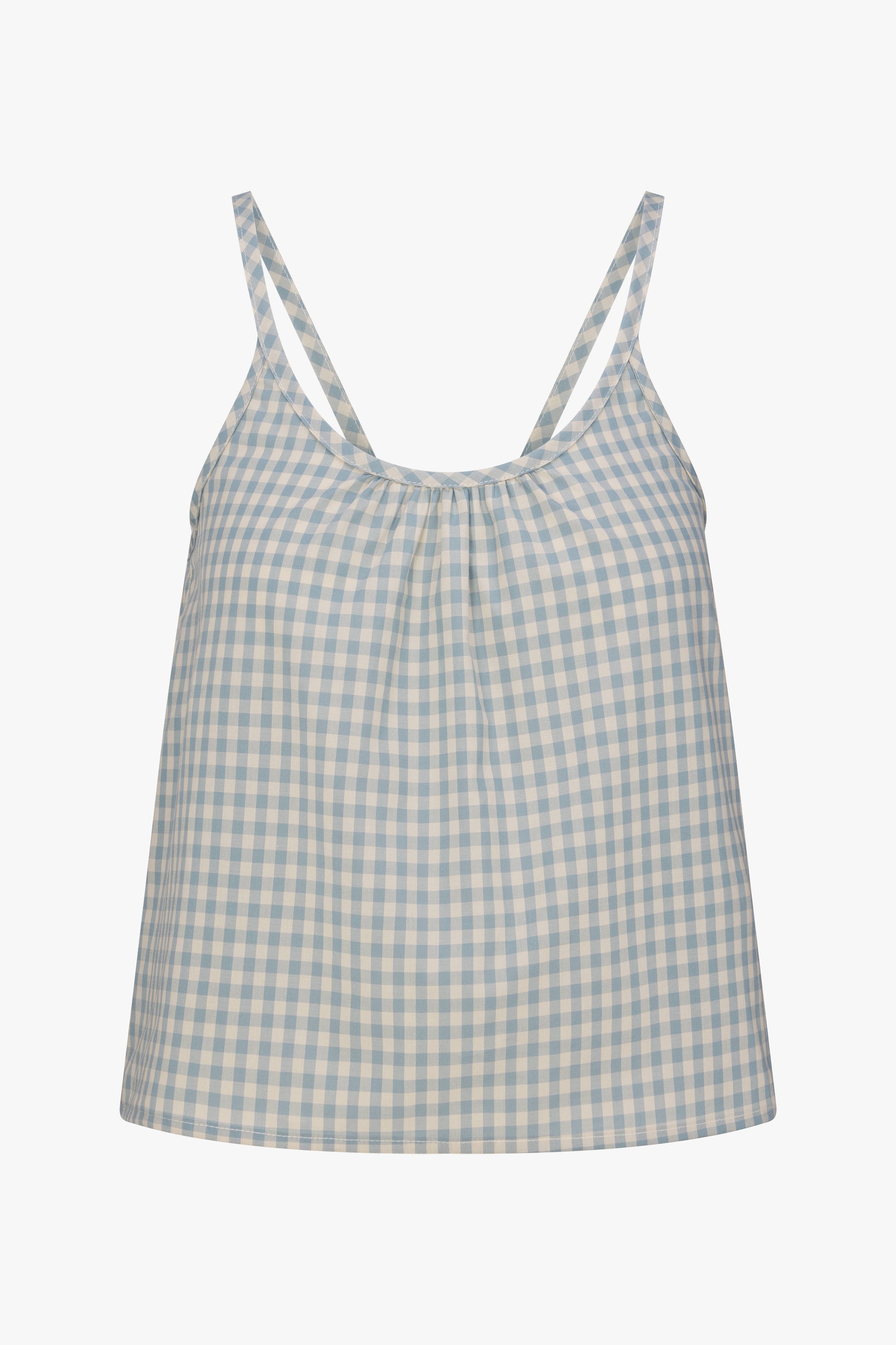 KEYHOLE CAMI IN SKY GINGHAM – RAT BOI