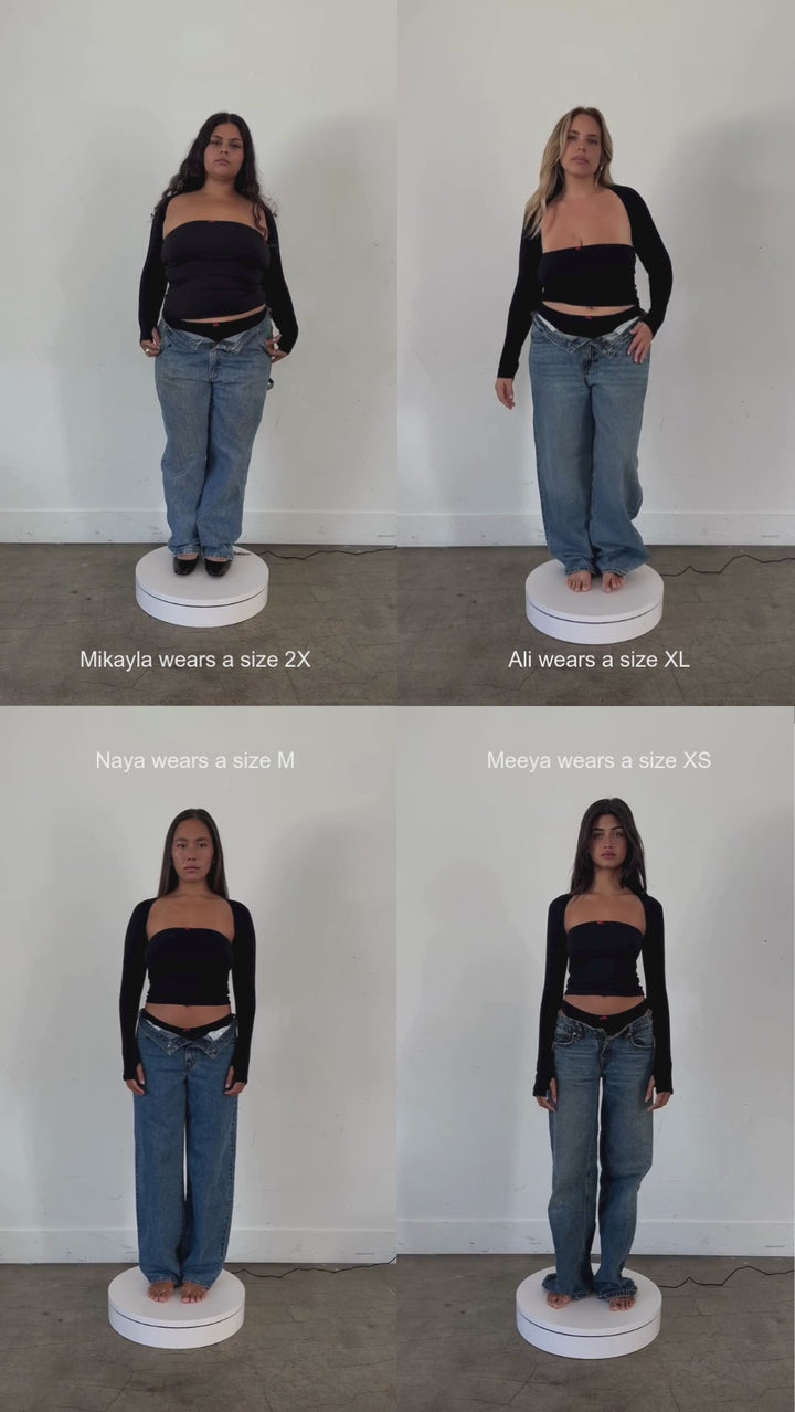 LINED CONTOUR TUBE TOP IN ONYX – RAT BOI